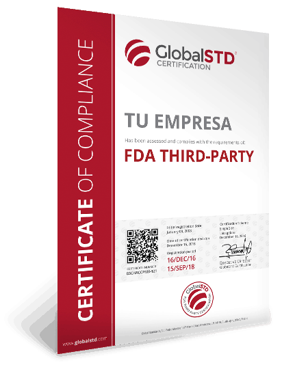 Certificación FDA 3a Parte - GlobalSTD
