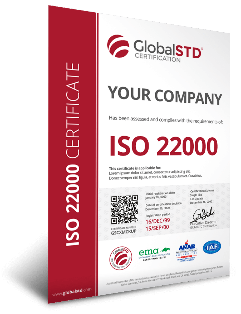 ISO 22000 Certification - Food Safety Management System - GlobalSTD